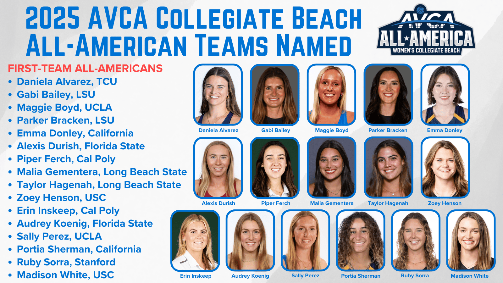 2025 AVCA College Beach All-America Teams | AVCA Awards