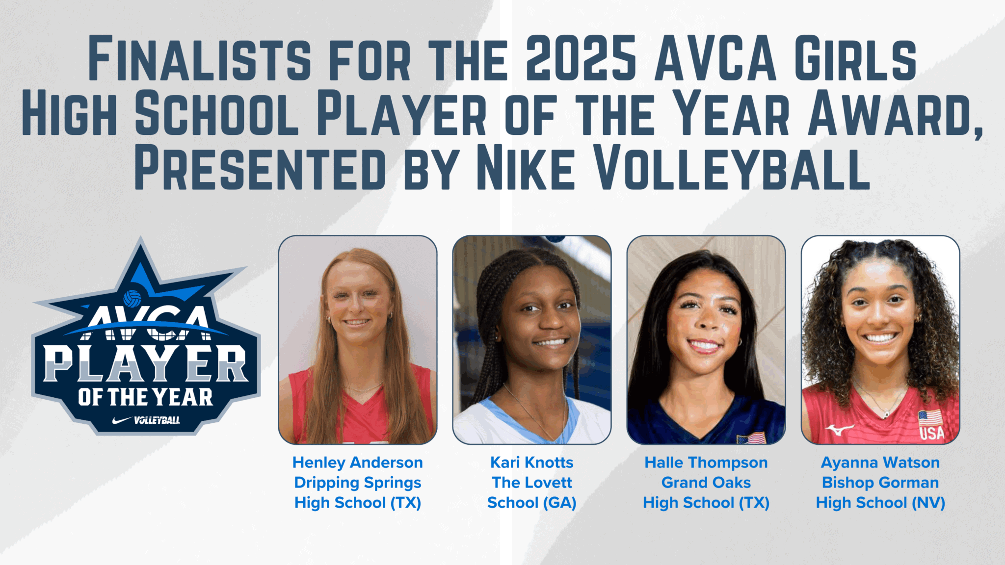 2025 AVCA Girls High School National Player of the Year Finalists ...